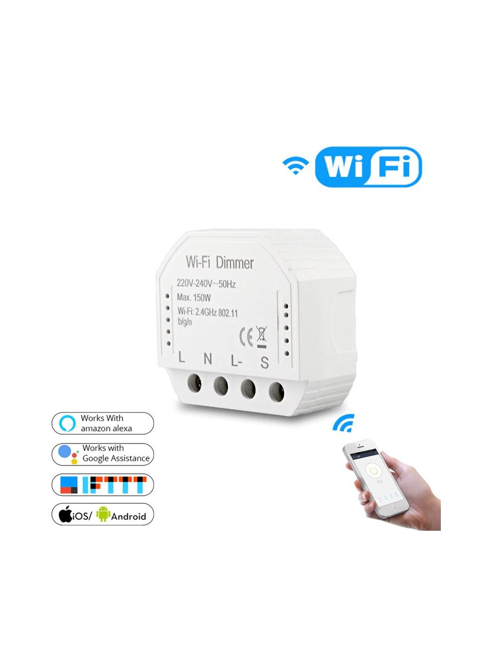 IFITech WiFi Dimmer Switch Timer Controller- App & Voice Control Smart